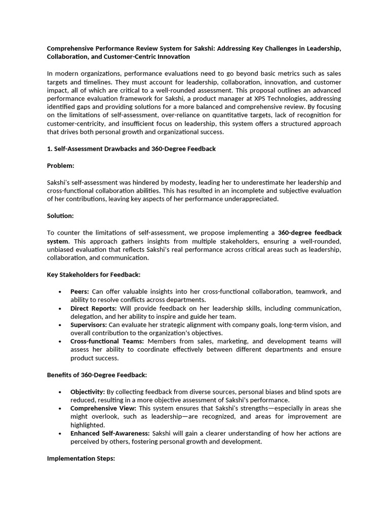 Performance Review For Sakhi - Part - B | PDF | Performance Indicator | Customer Satisfaction