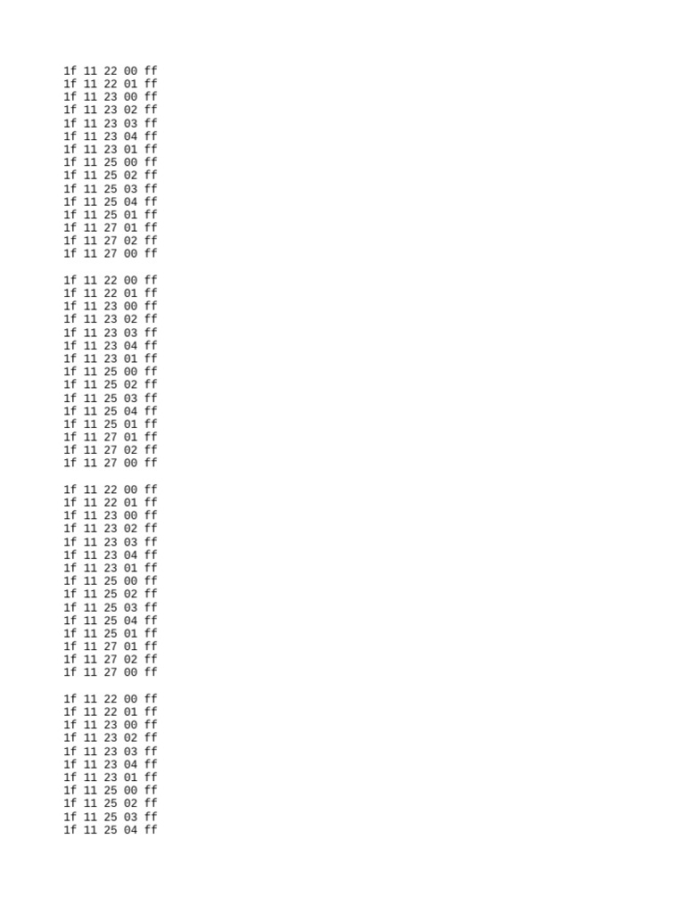Hexadecimal Data Sequence List | PDF
