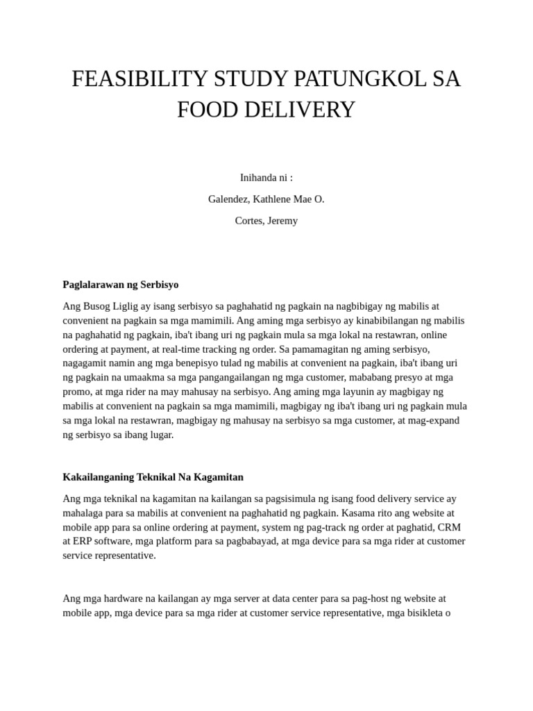 Feasibility Study | PDF