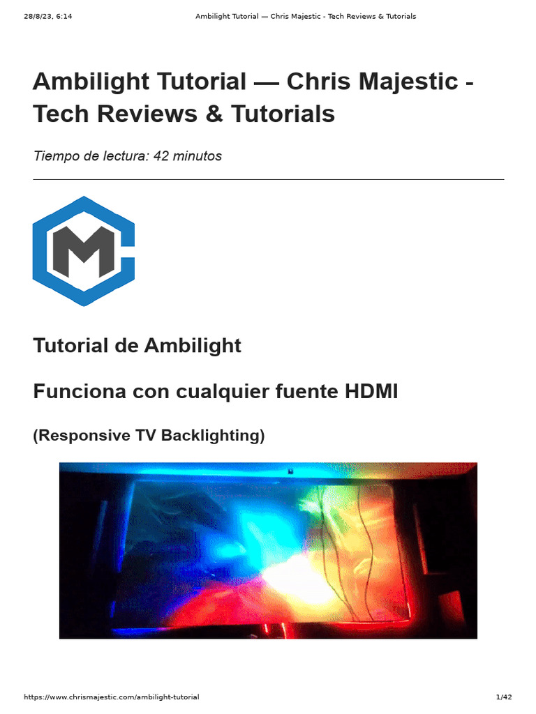 Ambilight Tutorial - Chris Majestic - Tech Reviews & Tutorials | PDF | Raspberry Pi | Hdmi