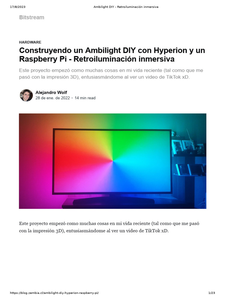 Ambilight DIY - Retroiluminación Inmersiva | PDF | Hdmi | Diodo emisor de luz