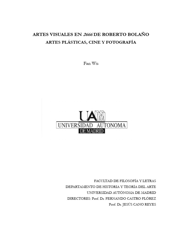 Artes Visuales en 2666-Fan Wu | PDF