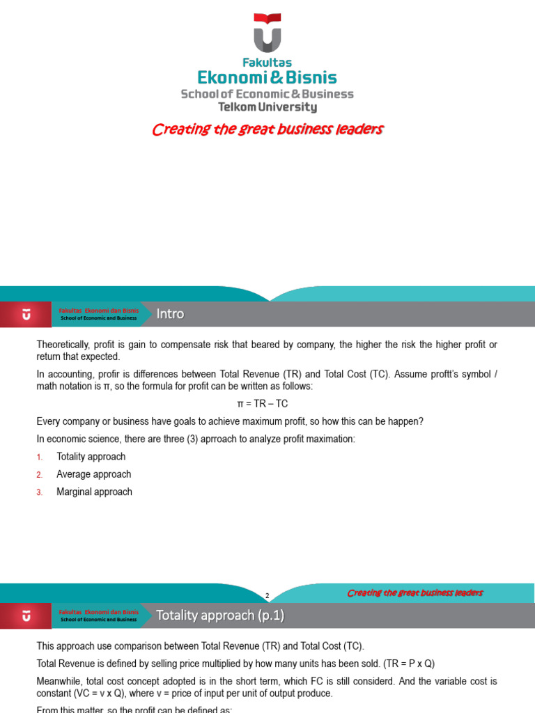 Profit Maximation - ECONOMY | PDF | Profit (Economics) | Economics