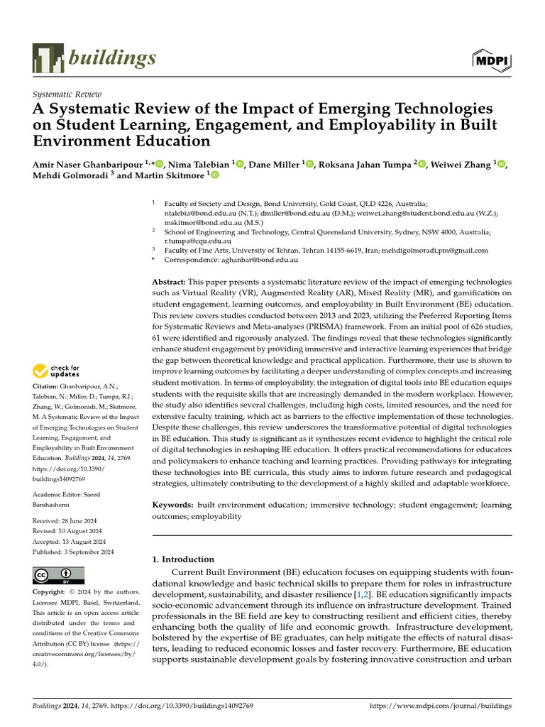 A Systematic Review of The Impact of Emerging Tech | PDF | Cognition | Science