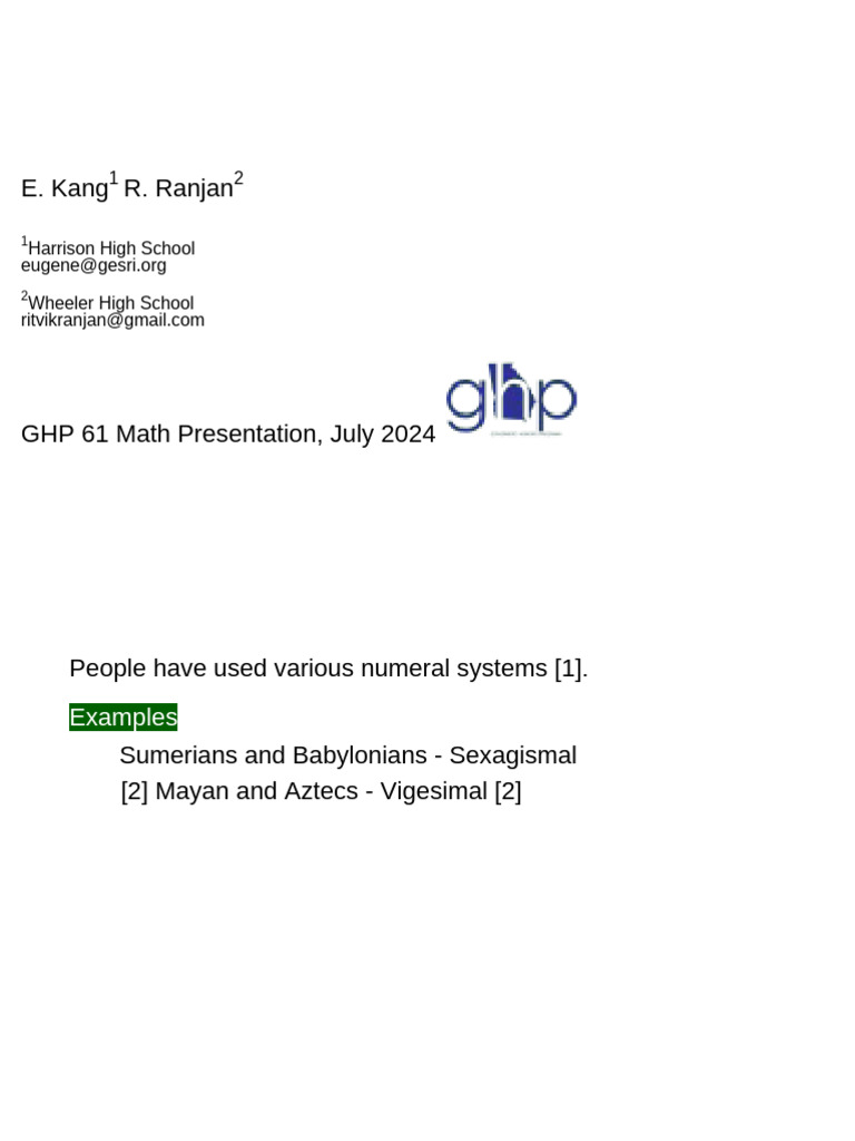 GHP_Math_Slides | PDF | Arithmetic | Elementary Mathematics