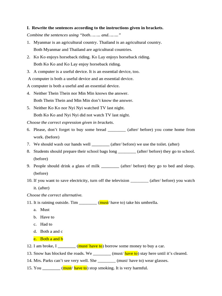 G11 (Unit 1,2,3 Grammar Review) | PDF | Linguistics | Grammar