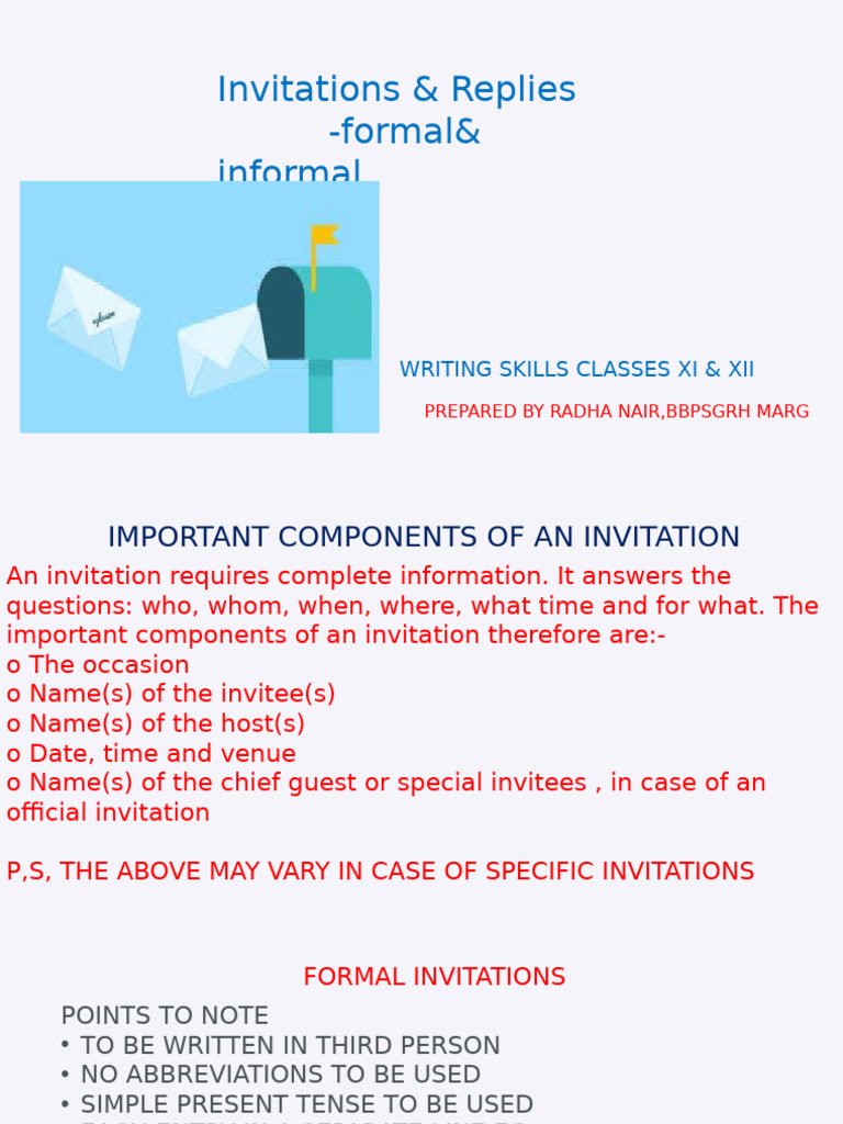 Invitations - Replies | PDF