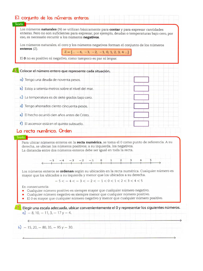 Operaciones y Problemas con Enteros | PDF