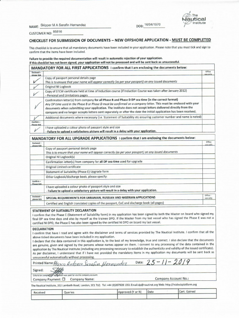 MASH Submission Checklist20191126142839 | PDF