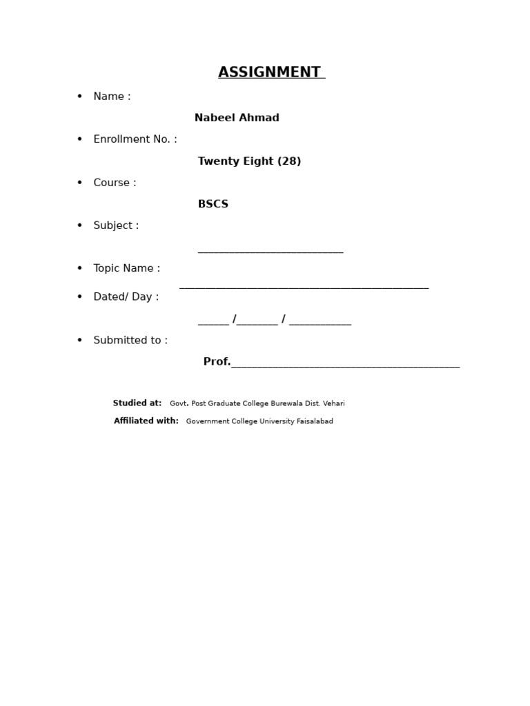 Assignment 1st-Page | PDF