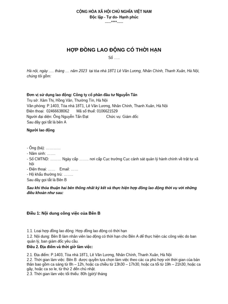 H P Đ NG Lao Đ NG Có Thòi H N - 15 01 24 - pb10 - 18HN | PDF