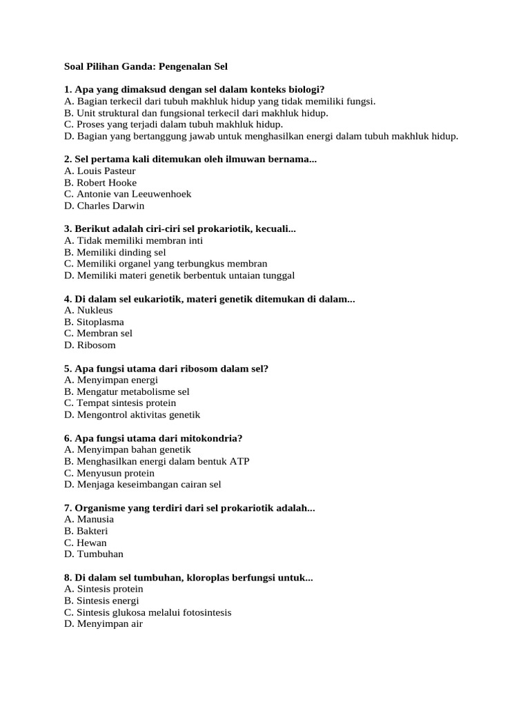Latihan Soal ASAS IPA 8 Gasal Tuti | PDF