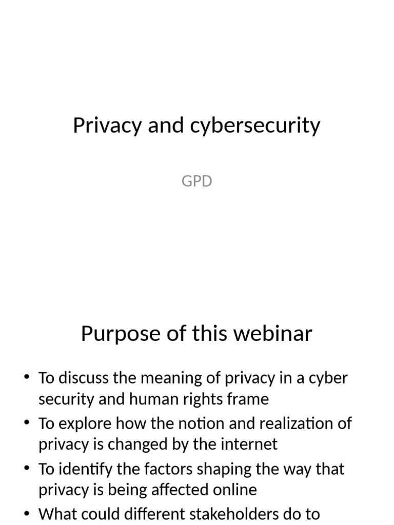 GCCS Privacy PP Final 3 1 | PDF | Privacy | Computer Security