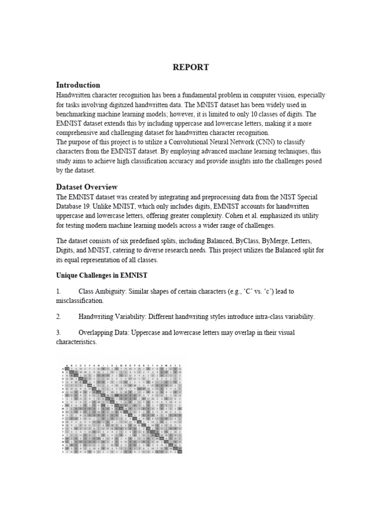 Expanded EMNIST Project Report | PDF | Applied Mathematics | Learning