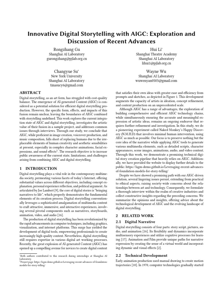 Innovative Digital Storytelling With AIGC- Exploration and Discussion ...