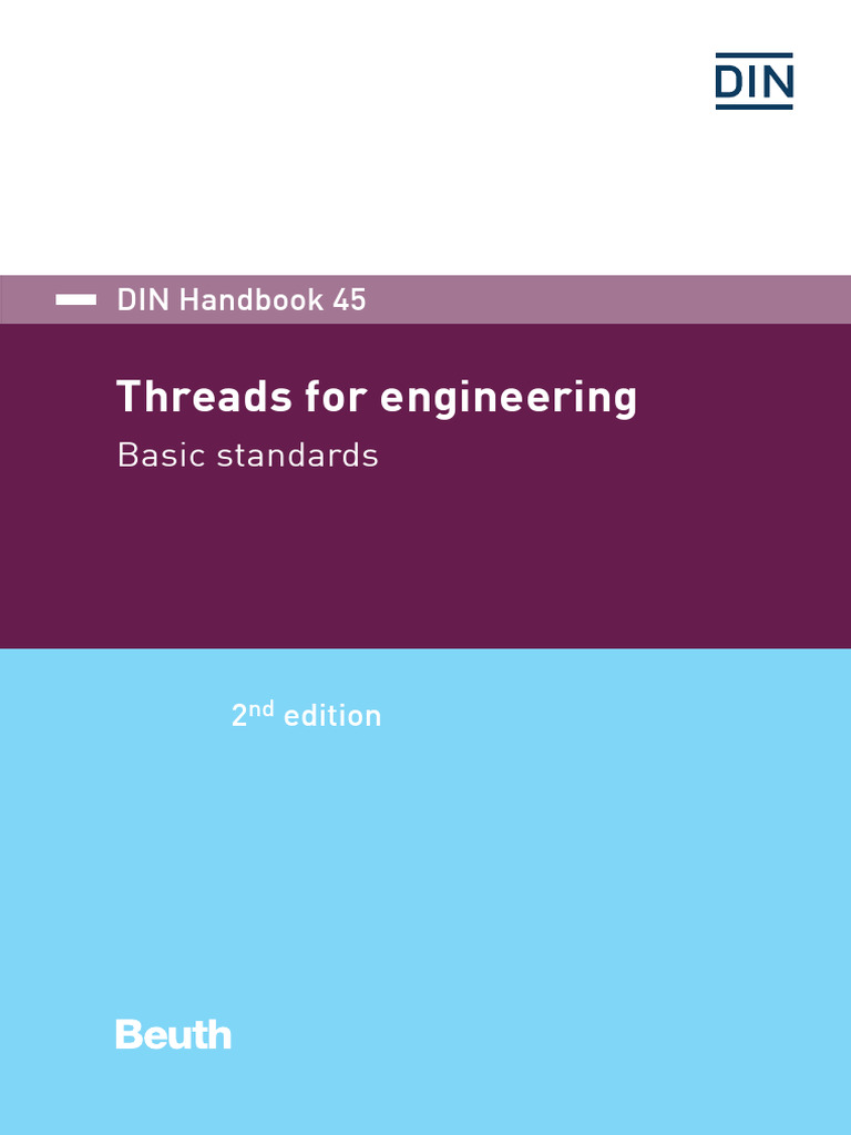 DIN Handbook 45: Engineering Threads | PDF | Screw | Specification ...