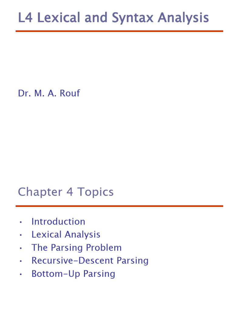 L4 syntax-analysis | PDF | Parsing | Mathematical Logic L4 syntax-analysis | PDF | Parsing | Mathematical Logic