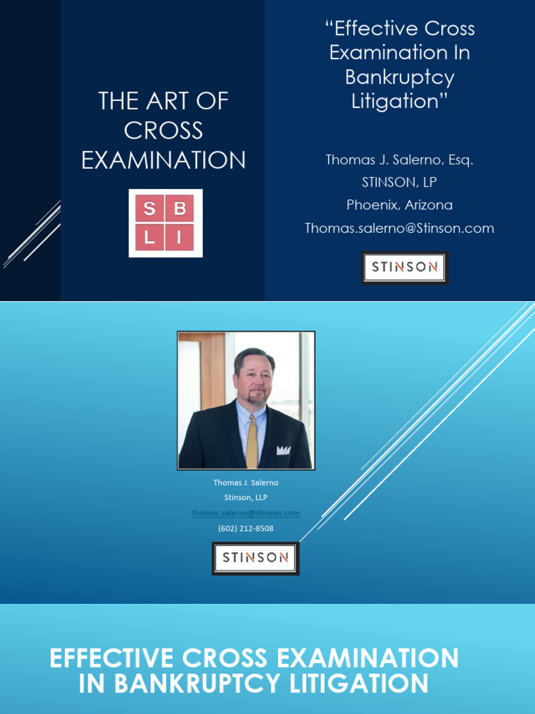 Effective Cross-Examination in Bankruptcy | PDF | Witness | Deposition ...