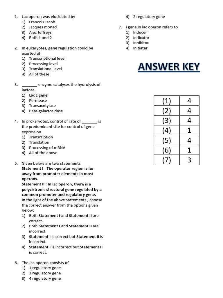 DPP 9 Molecular basis of inheritance | PDF
