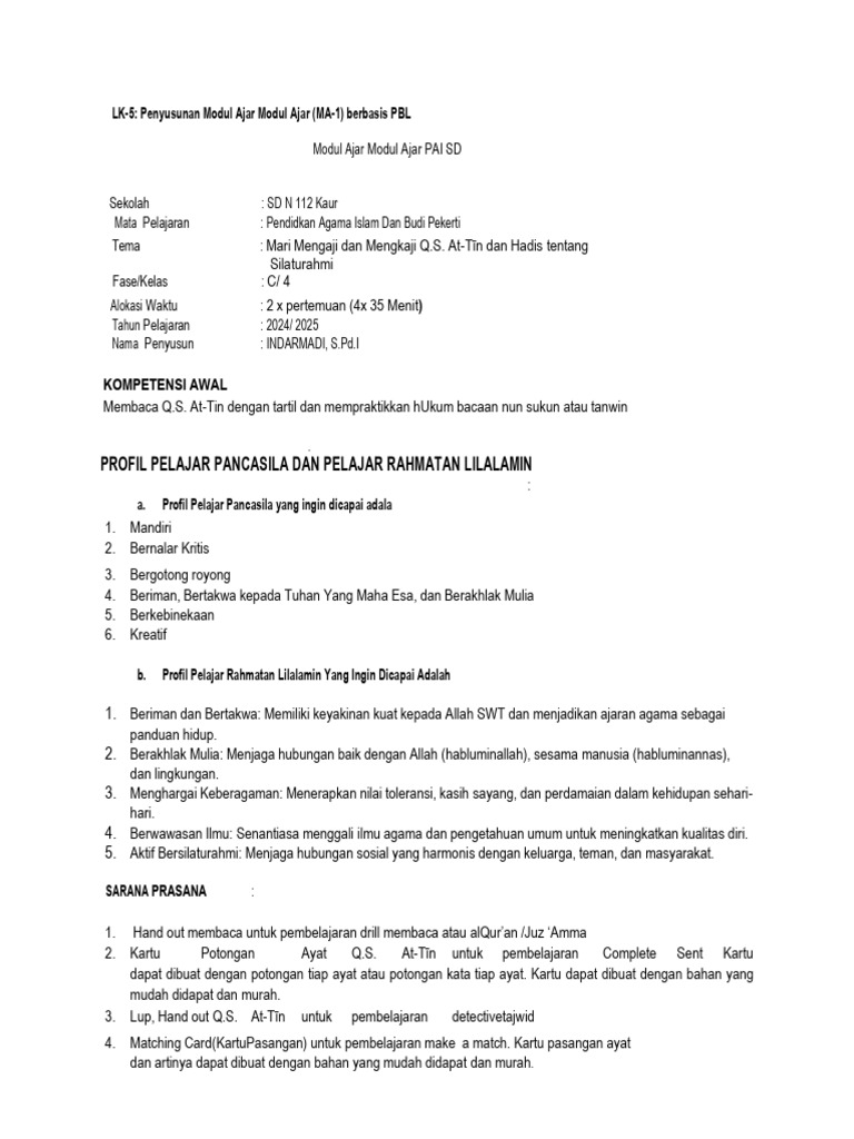Modul Ajar PBL | PDF