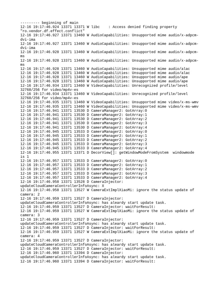Camera and Audio Capabilities Log | PDF | Software Engineering | Software