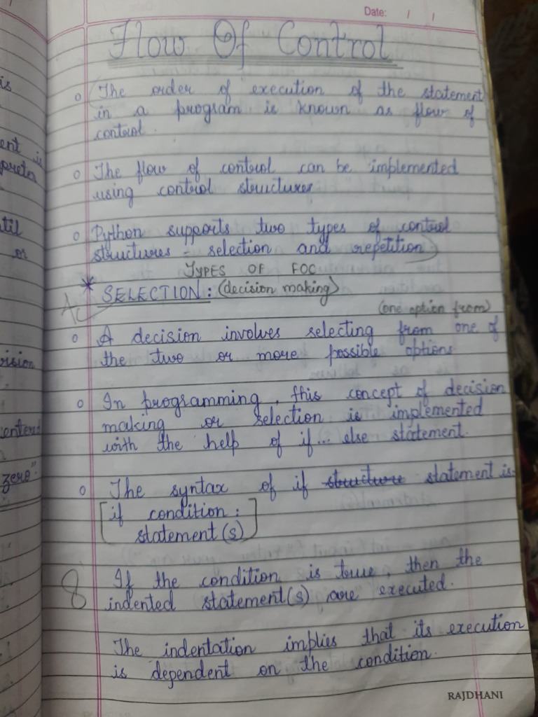 Flow of Control | PDF