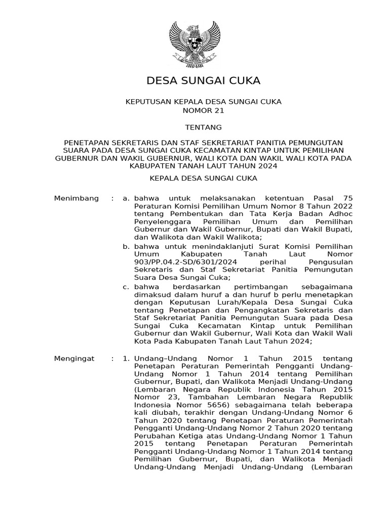 Draft SK Sekretariat Pps | PDF