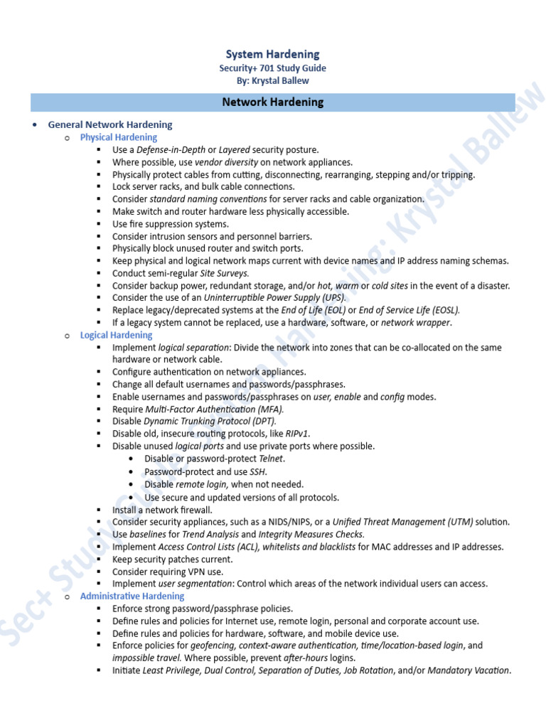 System Hardening-Version 1- Krystal Ballew-August 21, 2024 | PDF | Security | Computer Security