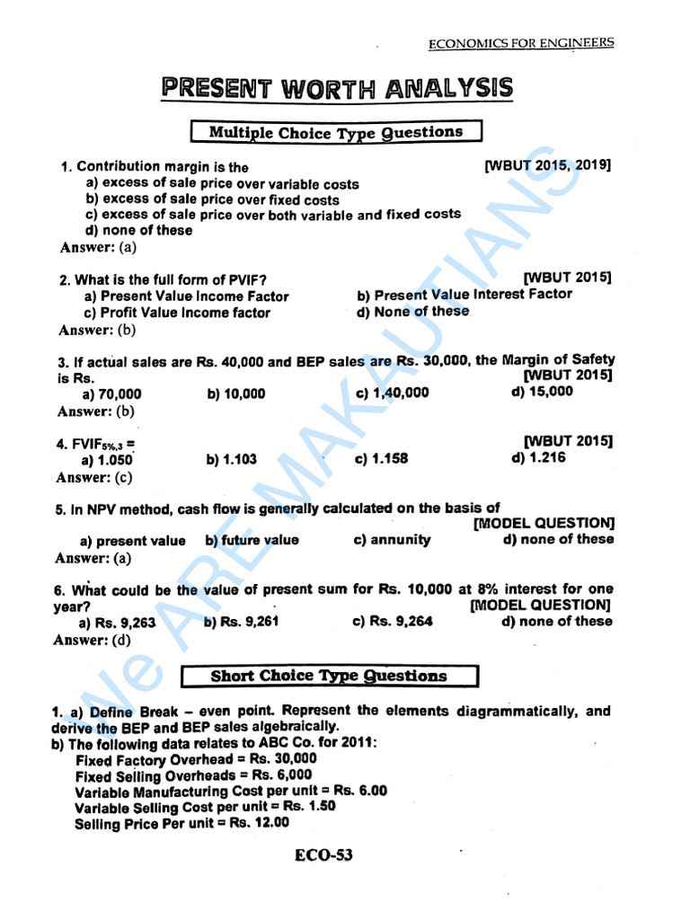 Economics For Engineers - 53-132 | PDF