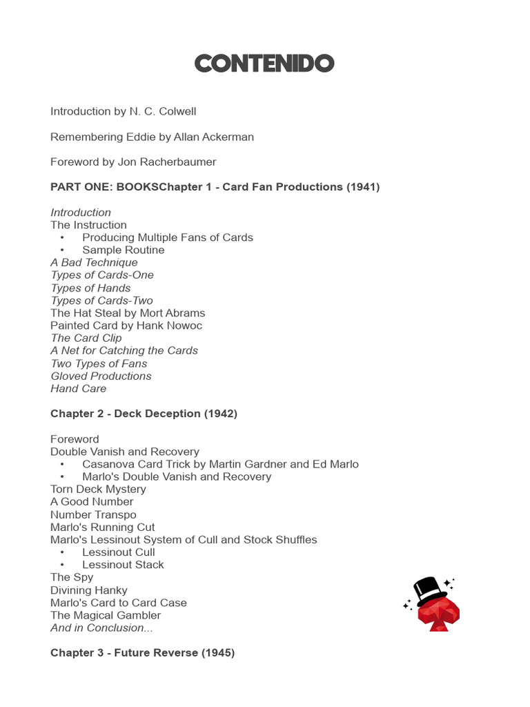 Contenido Marlo The Final Cut | PDF | Magic (Illusion) | Ephemera