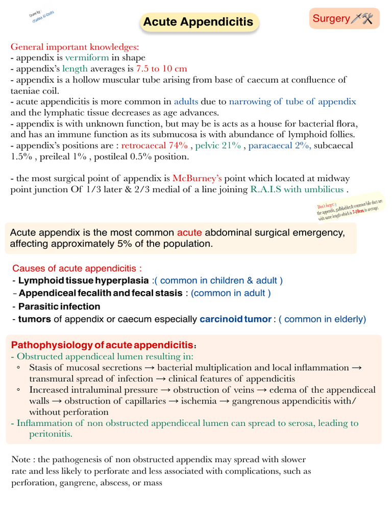 Acute Appendicitis Clinical Surgery | PDF | Abdomen | Gastroenterology