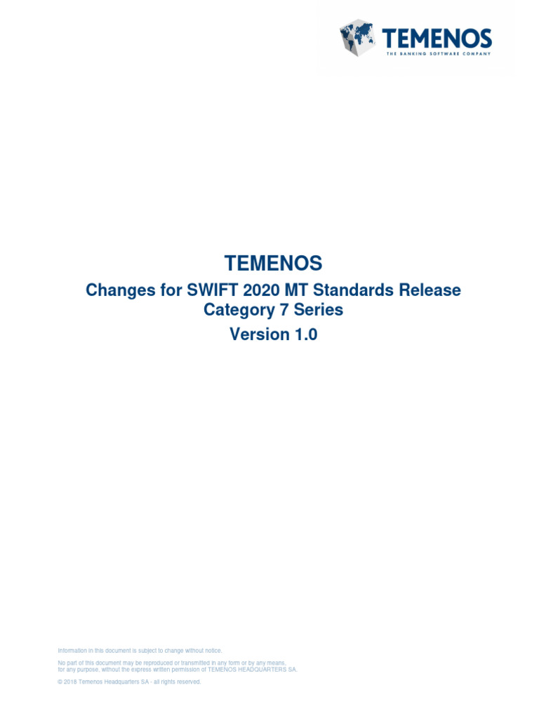 SWIFT Standards 2020 | PDF | Letter Of Credit | Service Industries