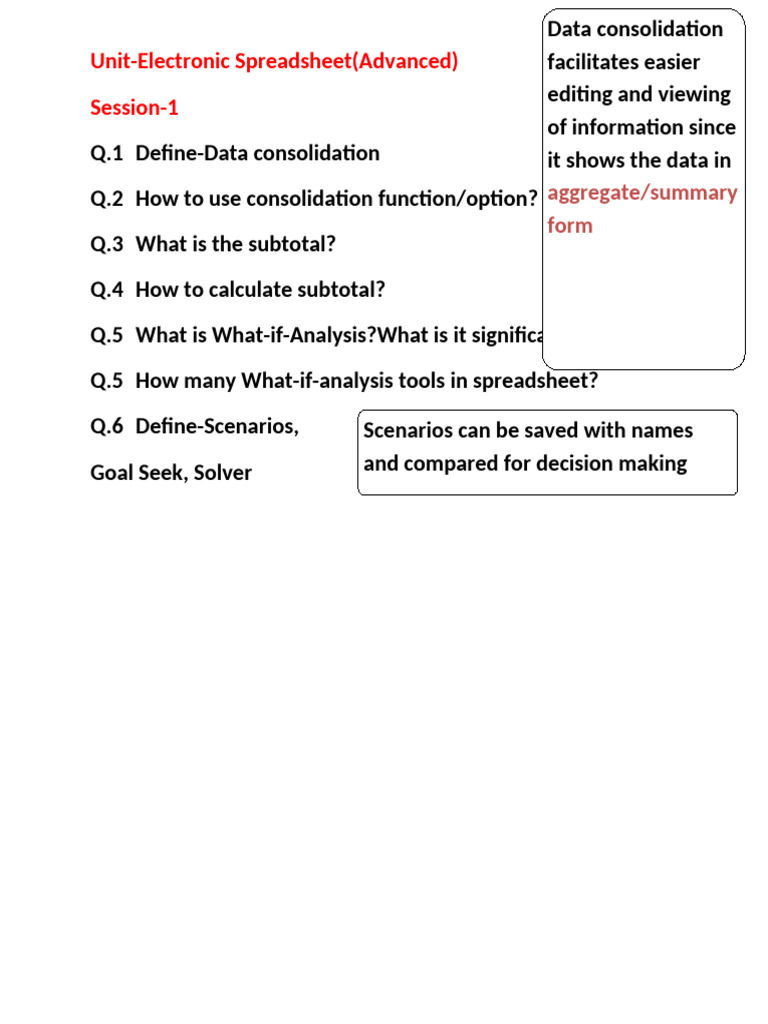 Unit-Electronic Spreadsheet | PDF | Spreadsheet | Hyperlink
