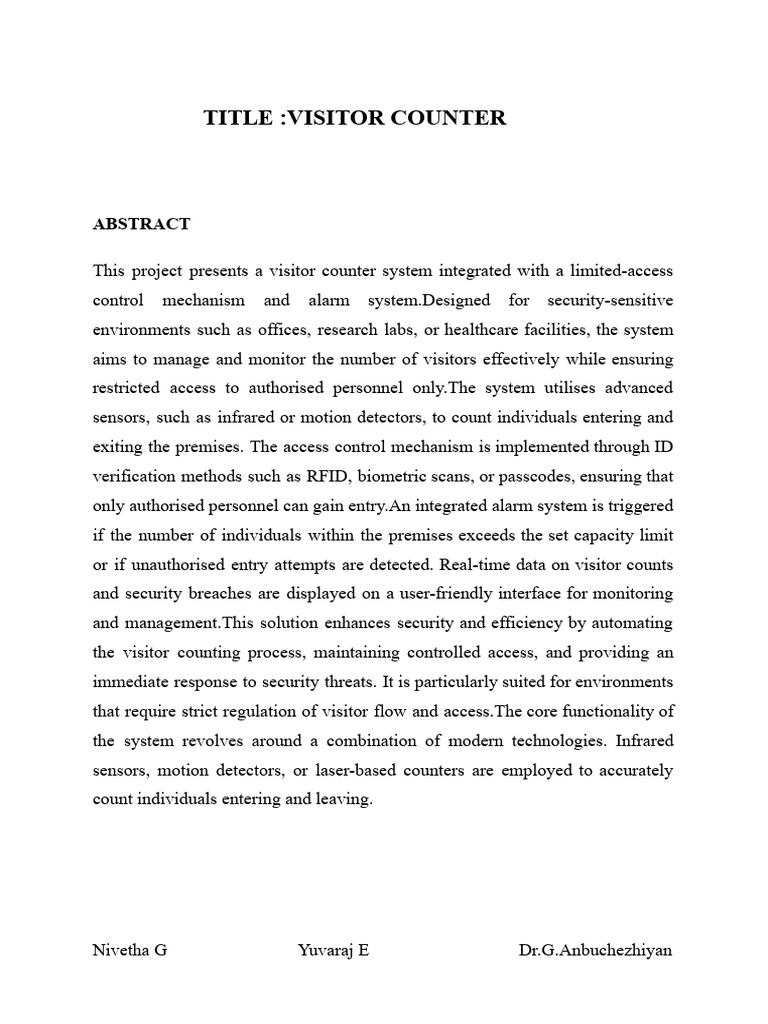 Nivetha Yuvaraj Patent | PDF | Access Control | Radio Frequency Identification