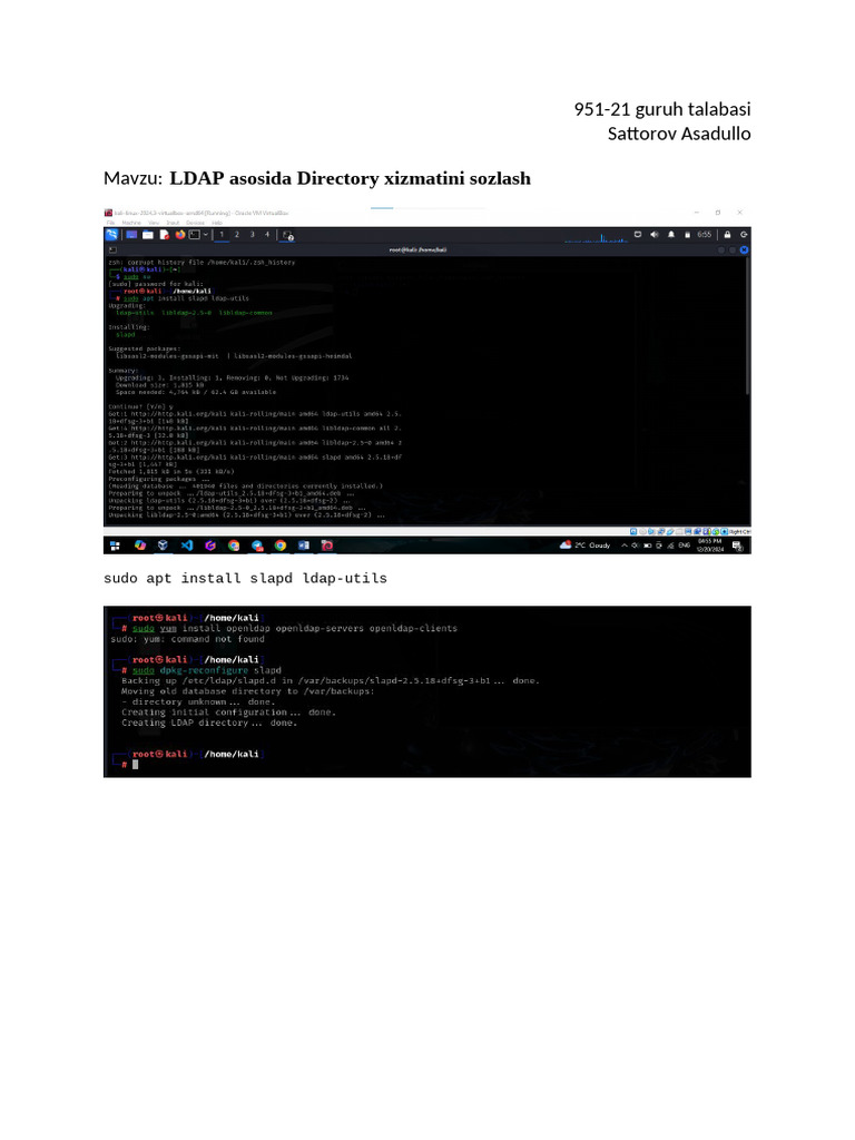 LDAP Asosida Directory Xizmatini Sozlash | PDF