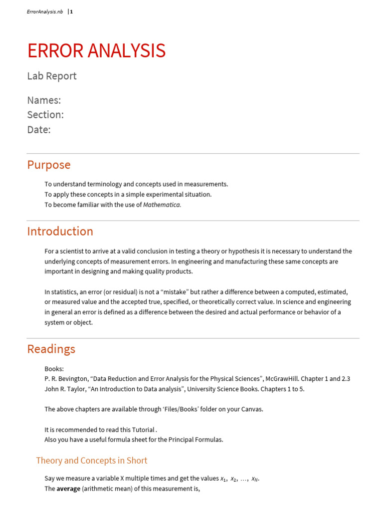 ErrorAnalysis | PDF | Normal Distribution | Histogram