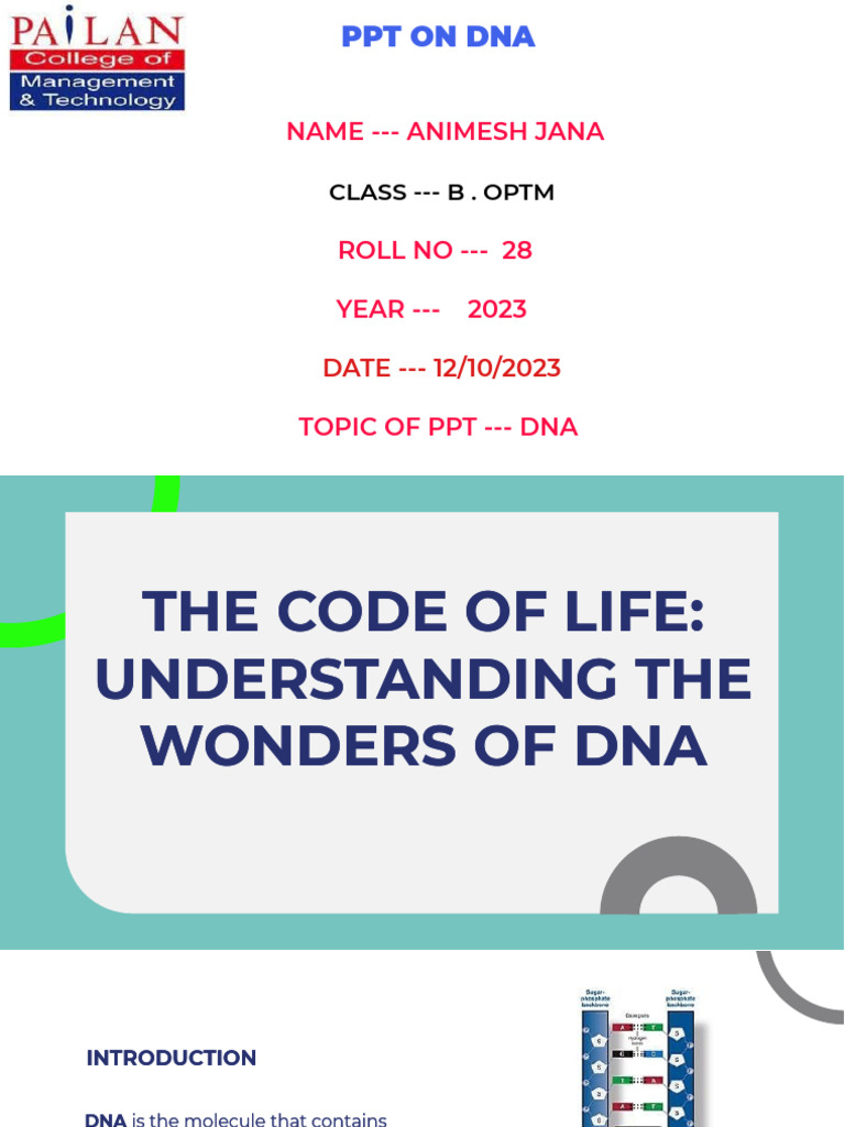 DNA: The Code of Life Explained | PDF