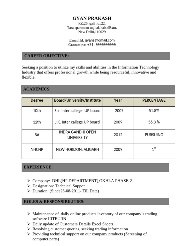 Computer Operator Resume CV Templates 19 | PDF | Personal Computers ...