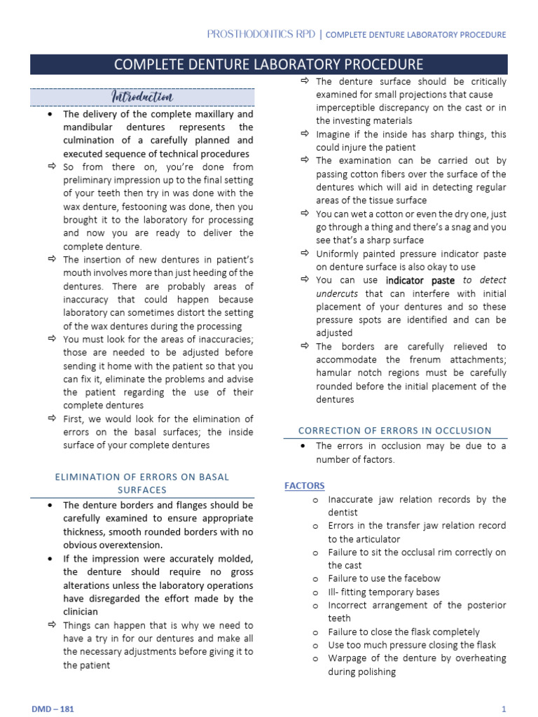 10- COMPLETE DENTURE LABORATORY TECHNIQUE - RELINE, REBASE, REPAIR ...