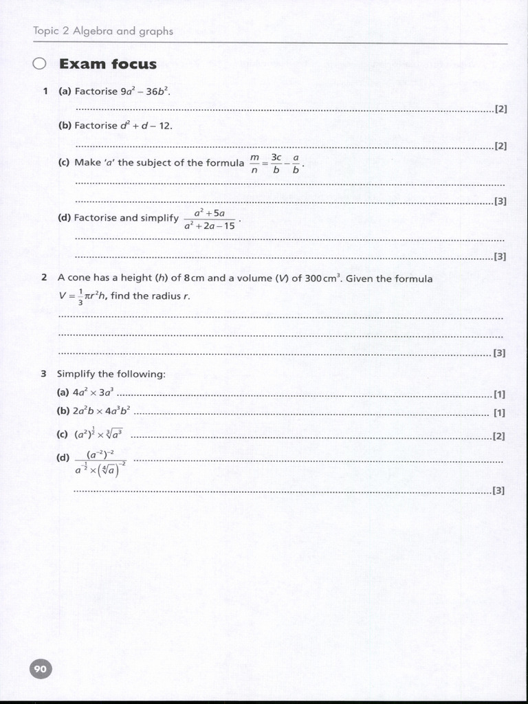 Topic 2 Exam Focus | PDF