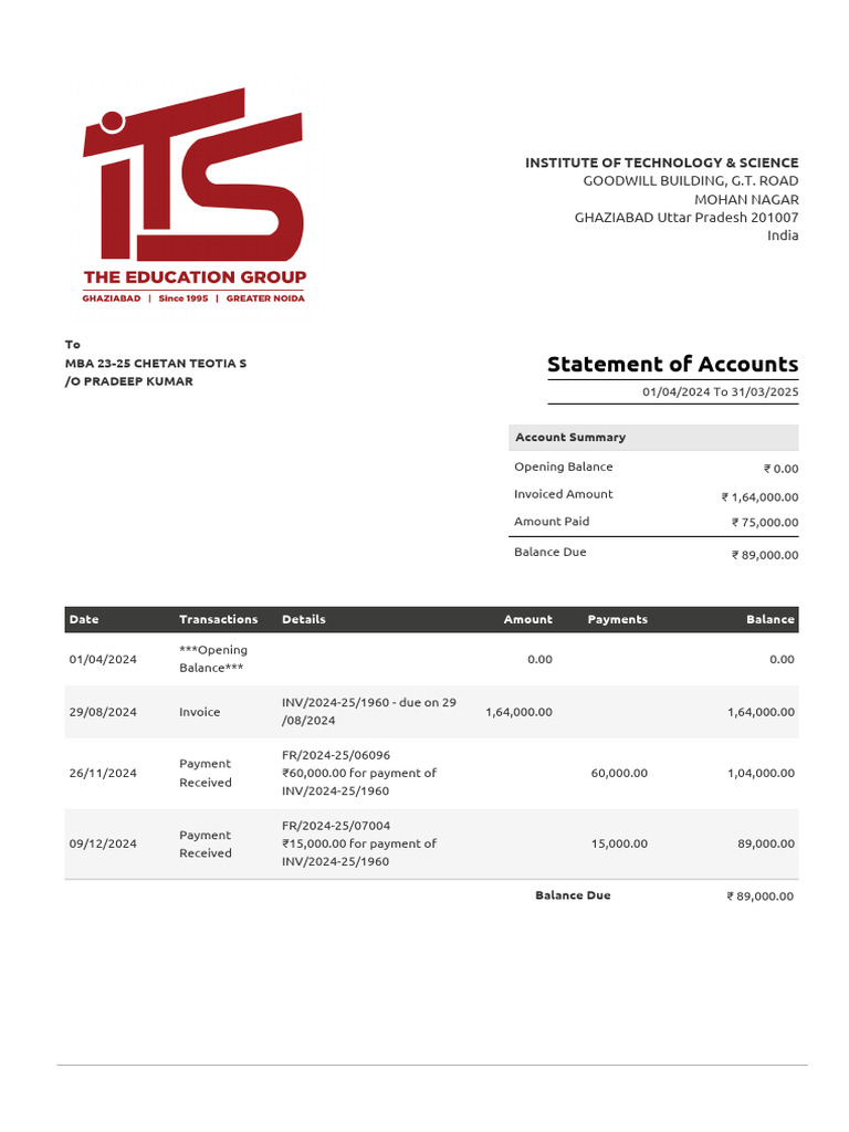 Statement Mba23 25chetanteotiasopradeepkumar | PDF