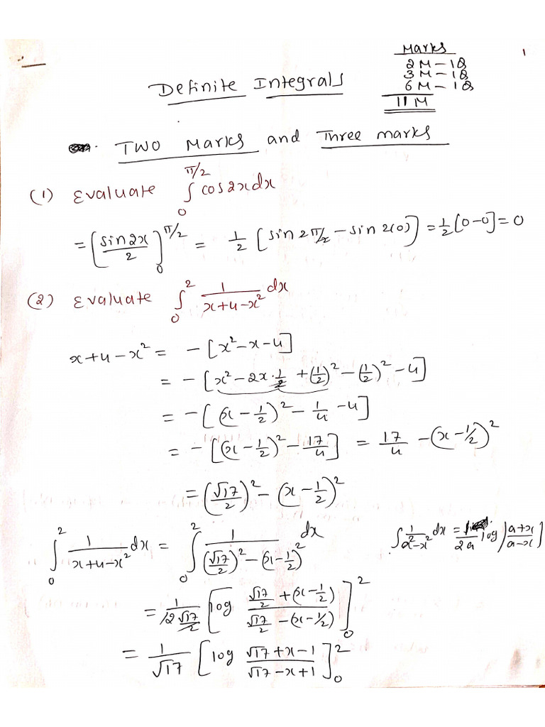 Definite Integrals | PDF