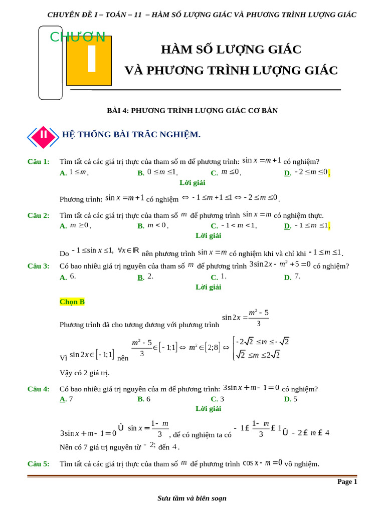 TOAN-11_C1_B4.3_PHUONG-TRINH-LUONG-GIAC-CO-BAN-CHUA-THAM-SO_TN3_HDG | PDF