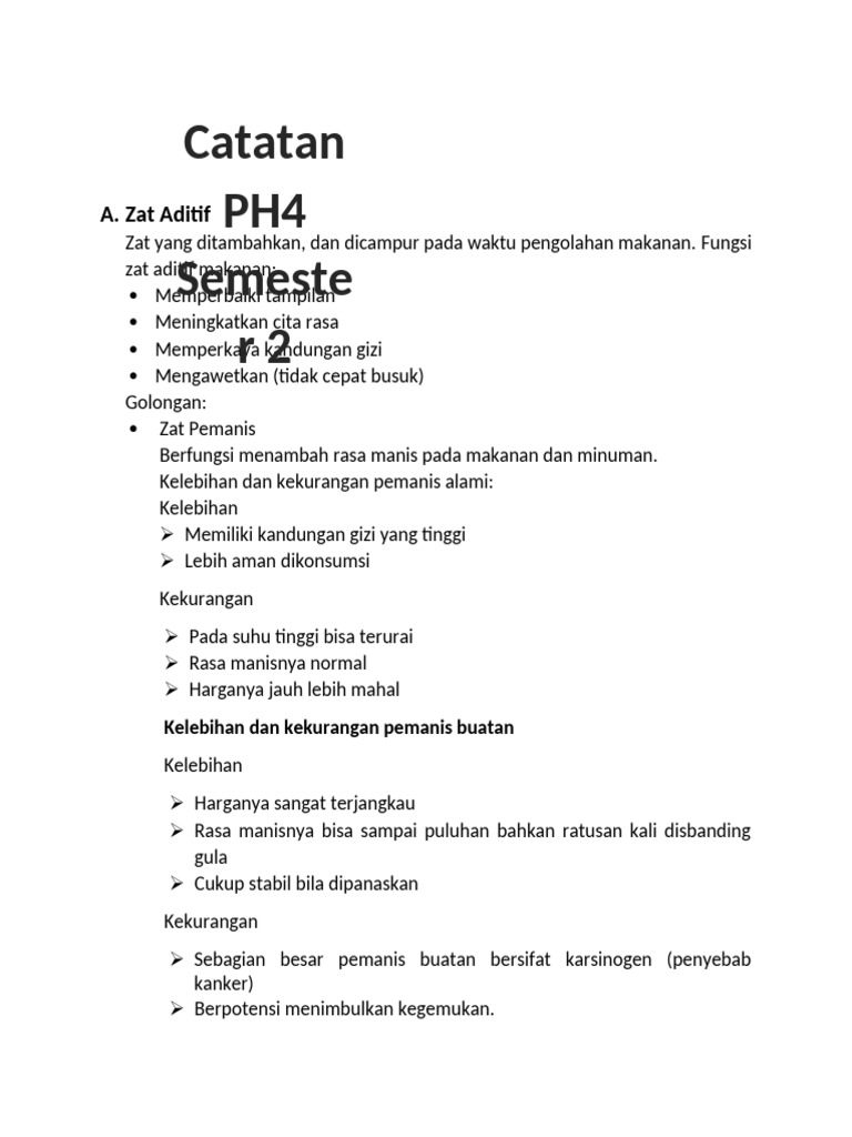 Catatan PH4 Semester 2 2030 | PDF
