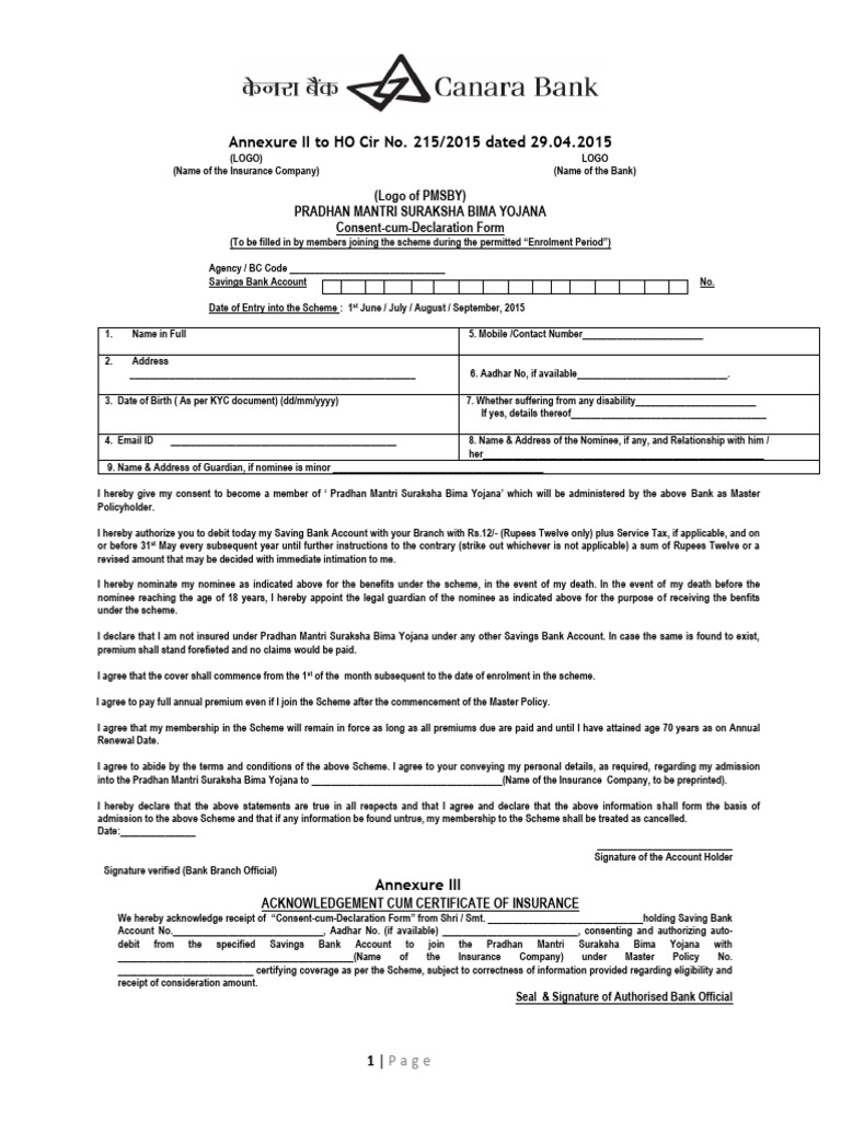 PMSBY Ax II | PDF | Insurance | Financial Services
