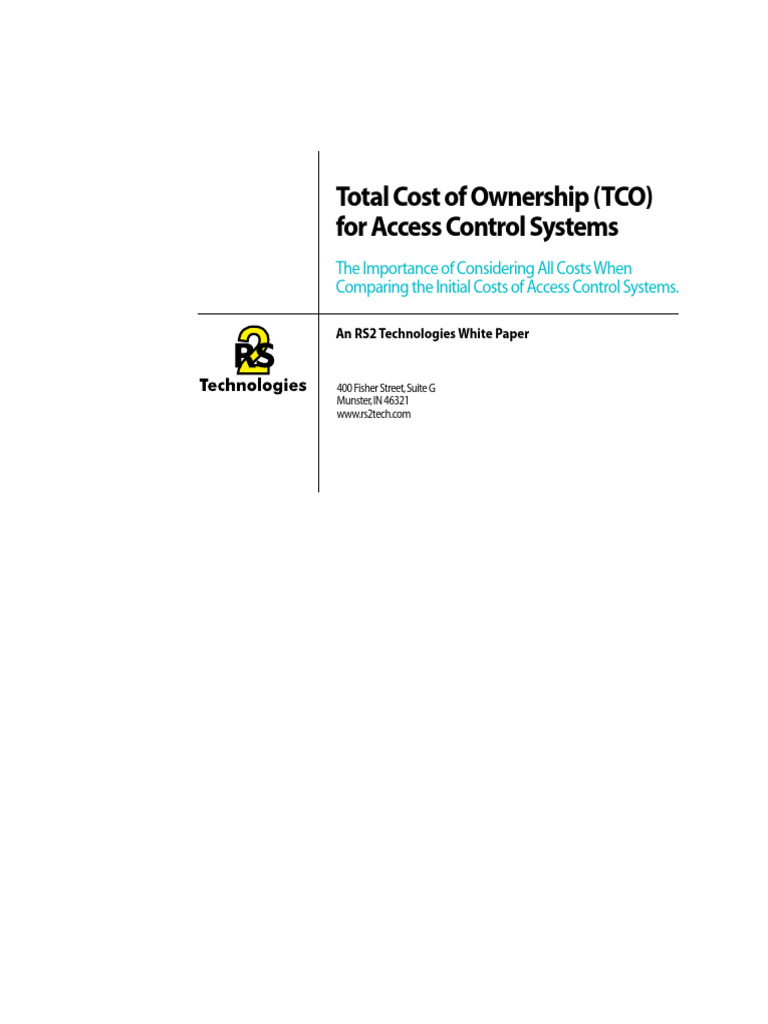 RS2_WP2 | PDF | Total Cost Of Ownership | Access Control