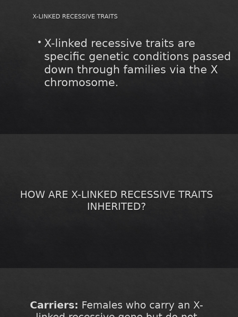 X Linked Recessive Traits | PDF