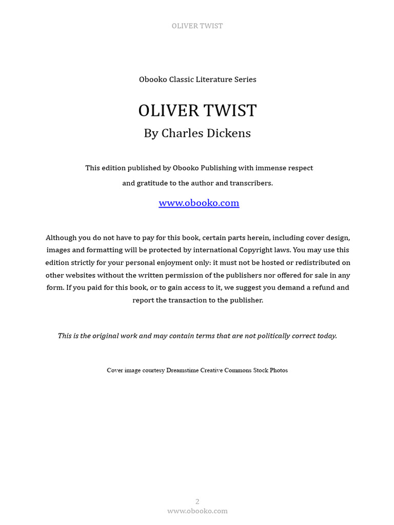 Oliver Twist Charles Dickens Obooko | PDF | Oliver Twist