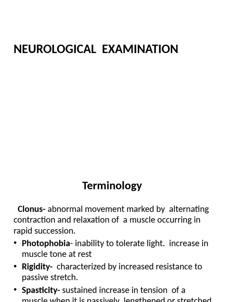 Neurological Examination | PDF | Coma | Perception