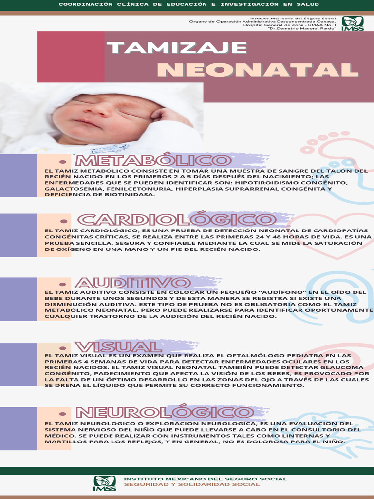 Pruebas de Tamiz Neonatal IMSS | PDF